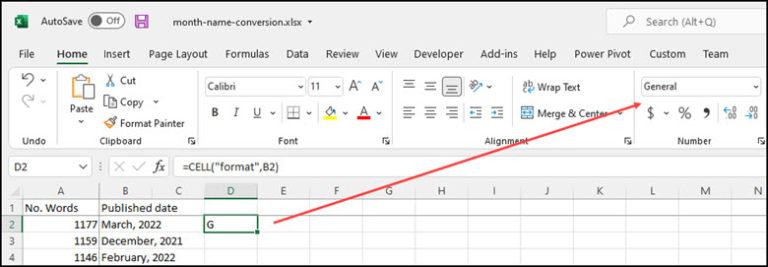 How To Convert A Month Name To A Number In Excel