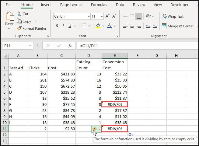 Excel Divide By Zero Errors Driving You Nuts Try These Simple Fixes