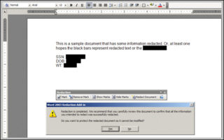 Microsoft Word Redactions and Solutions