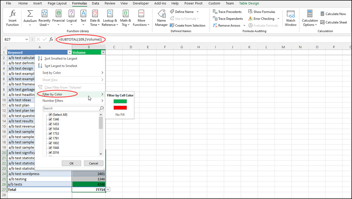How To Sum Cells By Color In Excel Without VBA